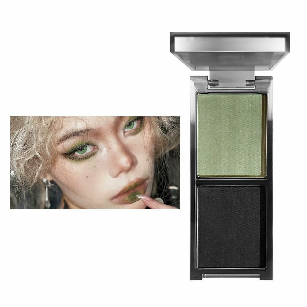 Темно-черные и красные двухцветные тени для век