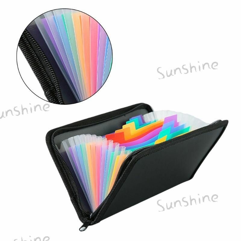 (1 шт.) Многослойная папка для хранения купюр А6 - черная радугаДобро пожаловать