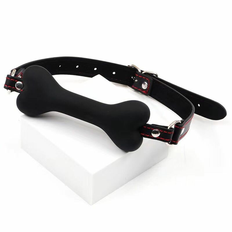 Кляп для БДСМ силиконовый для ролевых игр косточка розовая