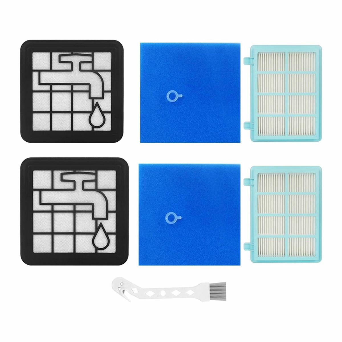 2 комплекта фильтров для пылесосов Philips Power Pro Compact FC8010/01 FC9330 FC9331 FC9332 FC9333 FC9334 FC9555