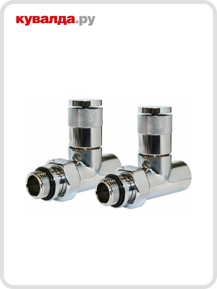 Вентиль ручной регулировки прямой (набор 2 шт.) ROYAL THERMO PIANO (хром), 1/2" RTE 50.024