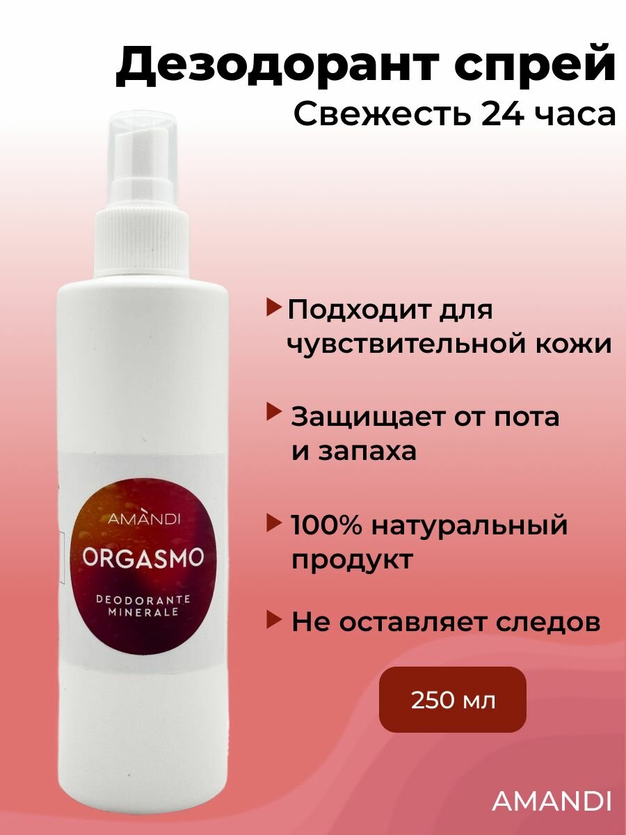 Квасцы жженые Аmandi / Дезодорант спрей женский мужской 250мл