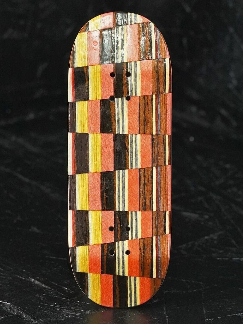 Дека для фингерборда ZZAP Split Cuted Stripes rd-pnk-mltclr 34 x 97 мм low concave