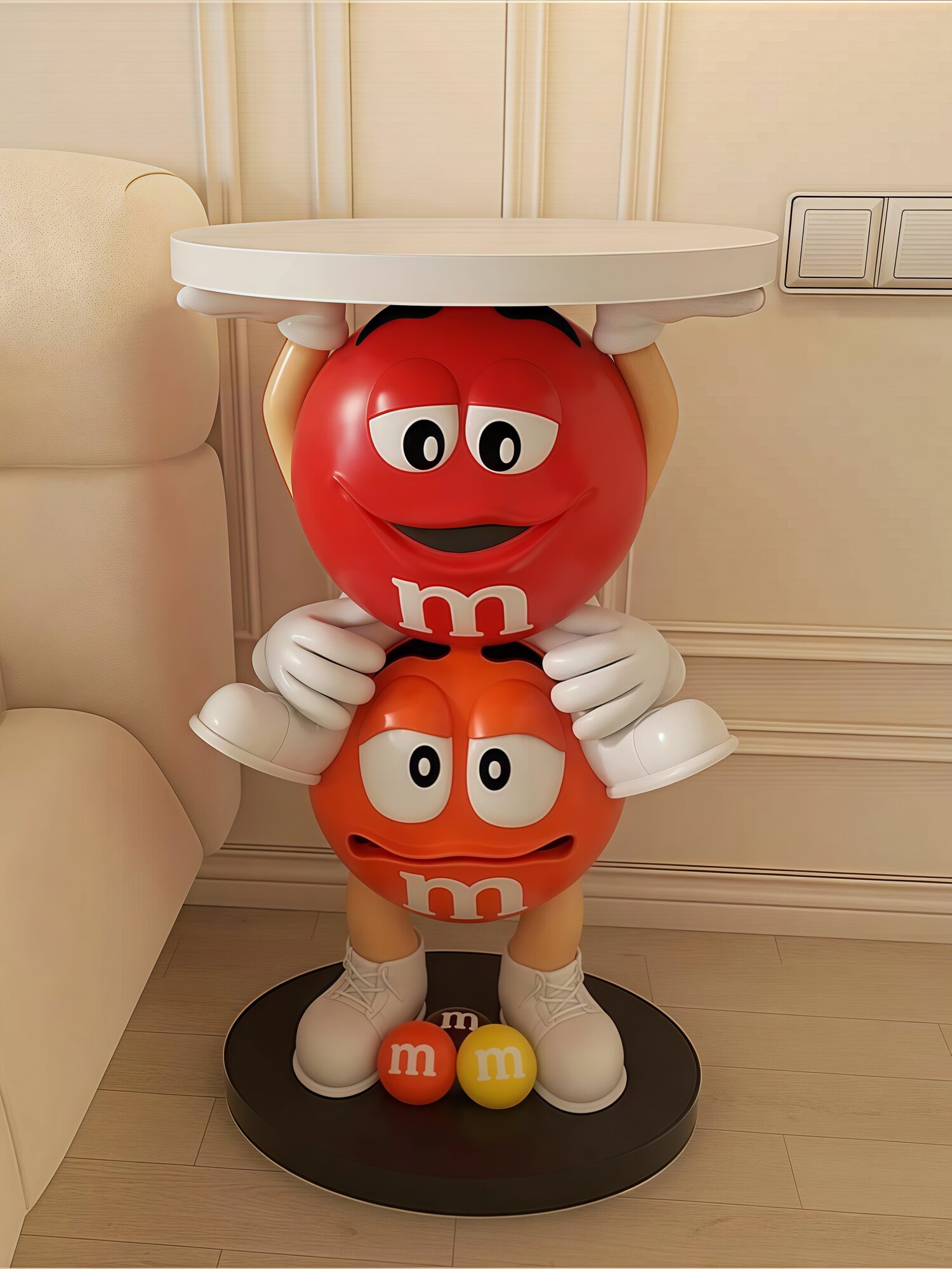 Журнальный стол "Красный Красивый K065", эпоксидная смола, арт-декор, для сада