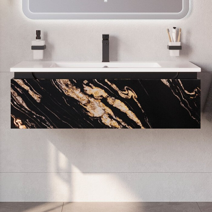 Тумба под раковину без столешницы Cezares Slider 100 1 выкатной ящик, черный фьюжн