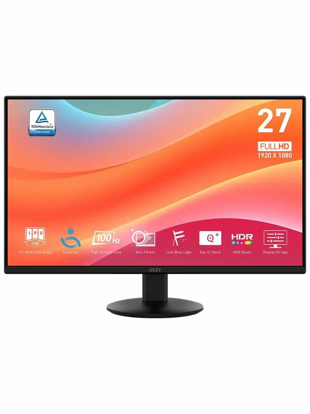 Монитор 27" MSI, Pro MP272L, IPS, 100Гц, 16:9, 1920x1080 Черный