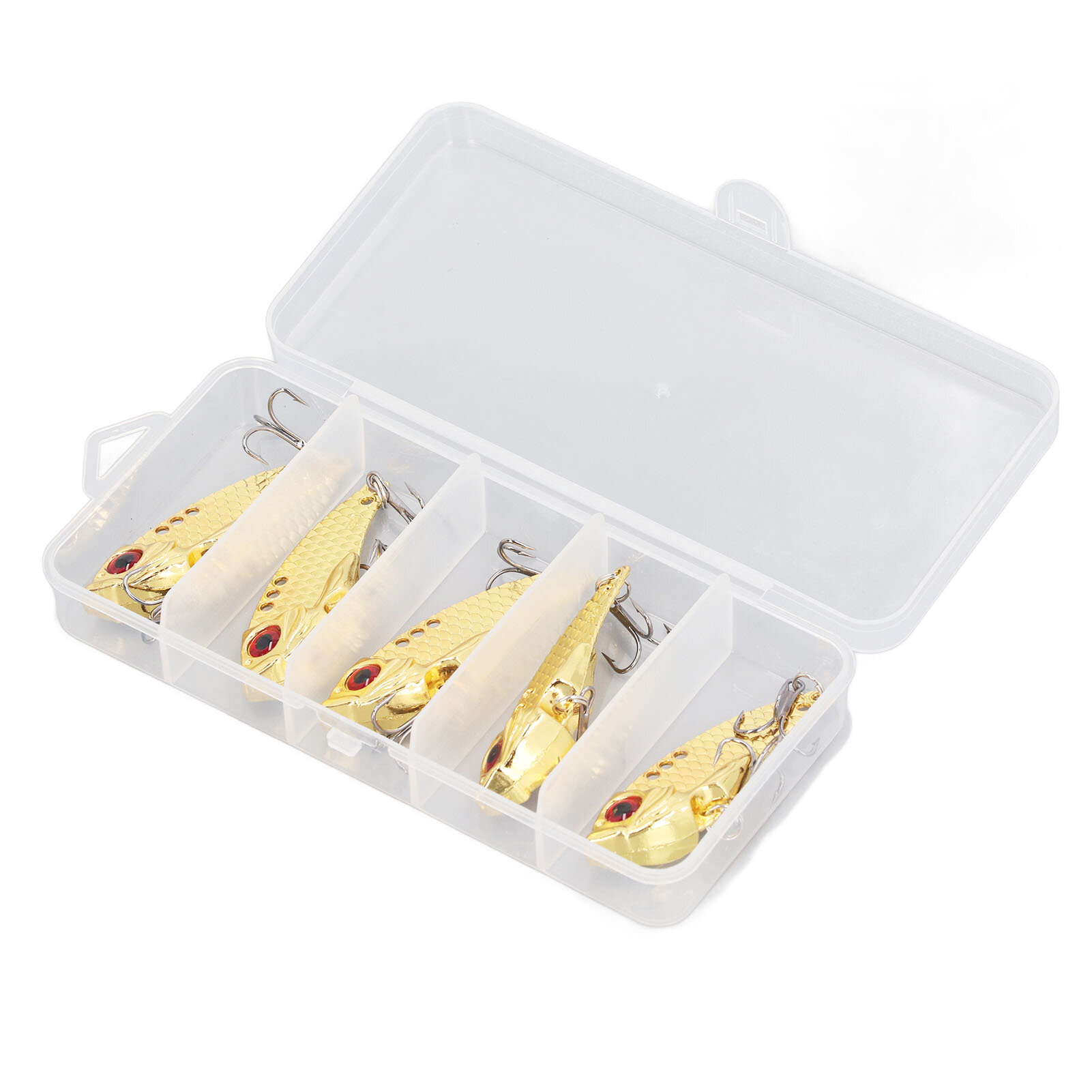 5 шт. блесны с тройными крючками, 3D-глазами, жесткая рыболовная приманка VIB для морской и пресноводной рыбалки, золотистая, 15 г