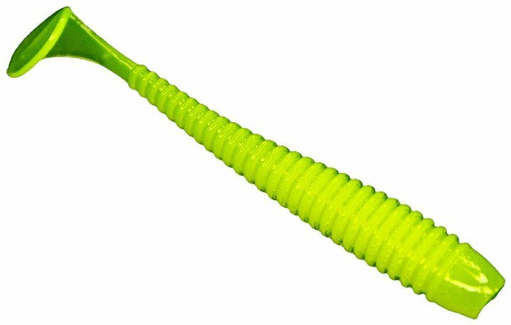 Приманка ESOX Swinky 2 дюйма 53 мм FK016 Clear Lime, упаковка 10 шт, для ловли щуки