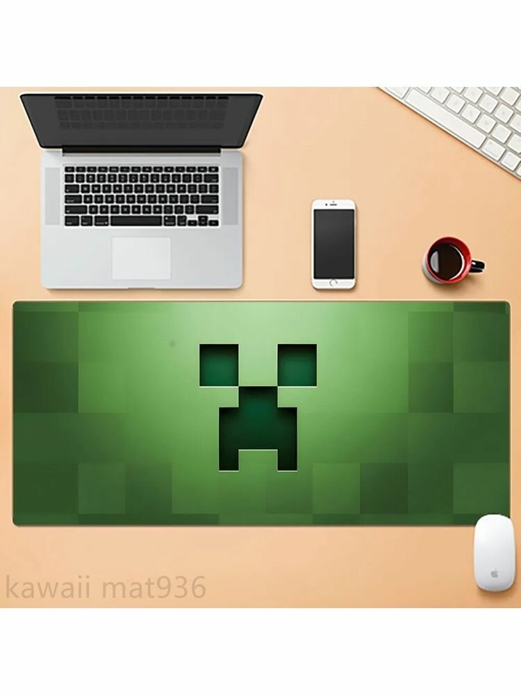 Коврик для рабочего стола Minecraft, аниме-мотив, нескользящая основа, 40 см x 90 см