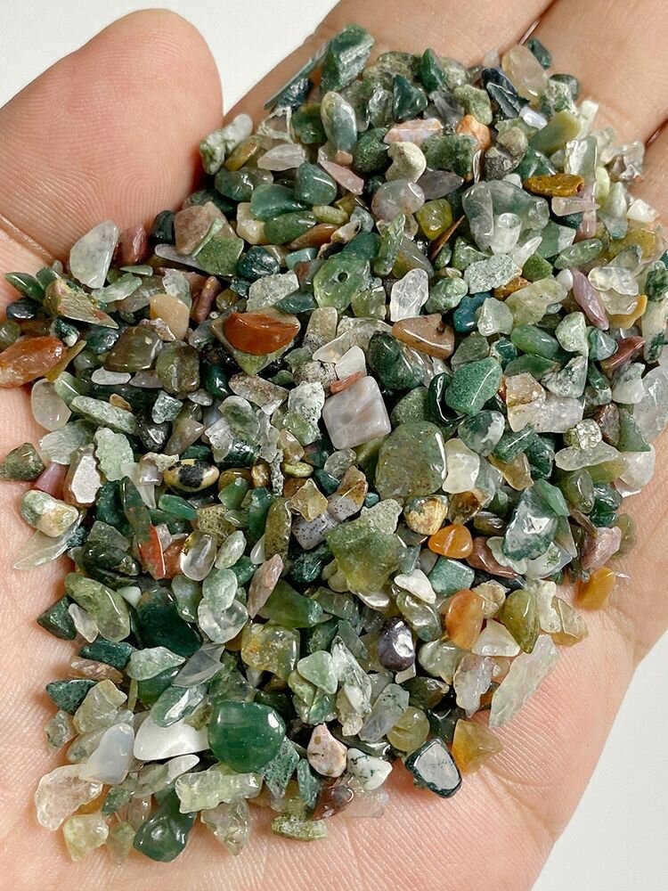 Индийский агат крошка галтовка камня, 3-5 мм, Вес около 50 г, из натурального камня