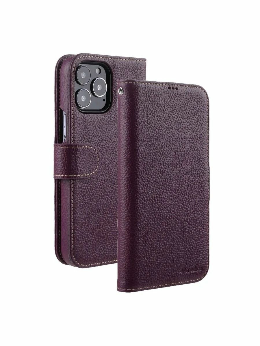 Кожаный чехол книжка Melkco для Apple iPhone 12/12 Pro (6.1") - Wallet Book Type, сиреневый