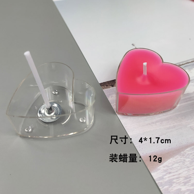 Прозрачный пластмассовый стакан для чайного воска с огнезащитными свойствами ручной работы для DIY домашнего изготовления маленький стакан для свечи квадратный круглый Пустой стакан + Фитиль для свечи + Клейкая наклейка для дозировки