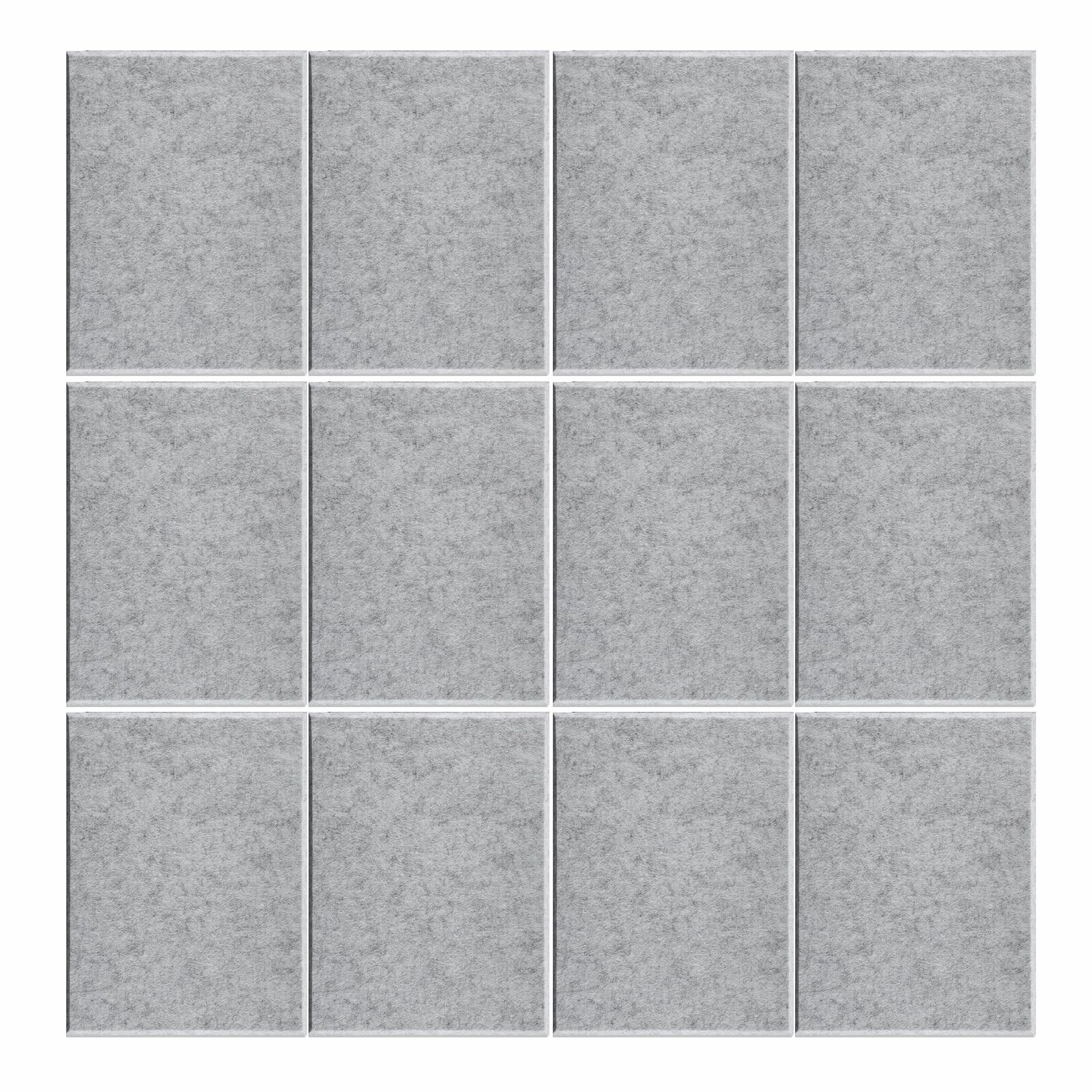 Упаковка из 12 Звуконепроницаемых стеновых панелей полиэфирного волокна и звукопоглощающей плитки