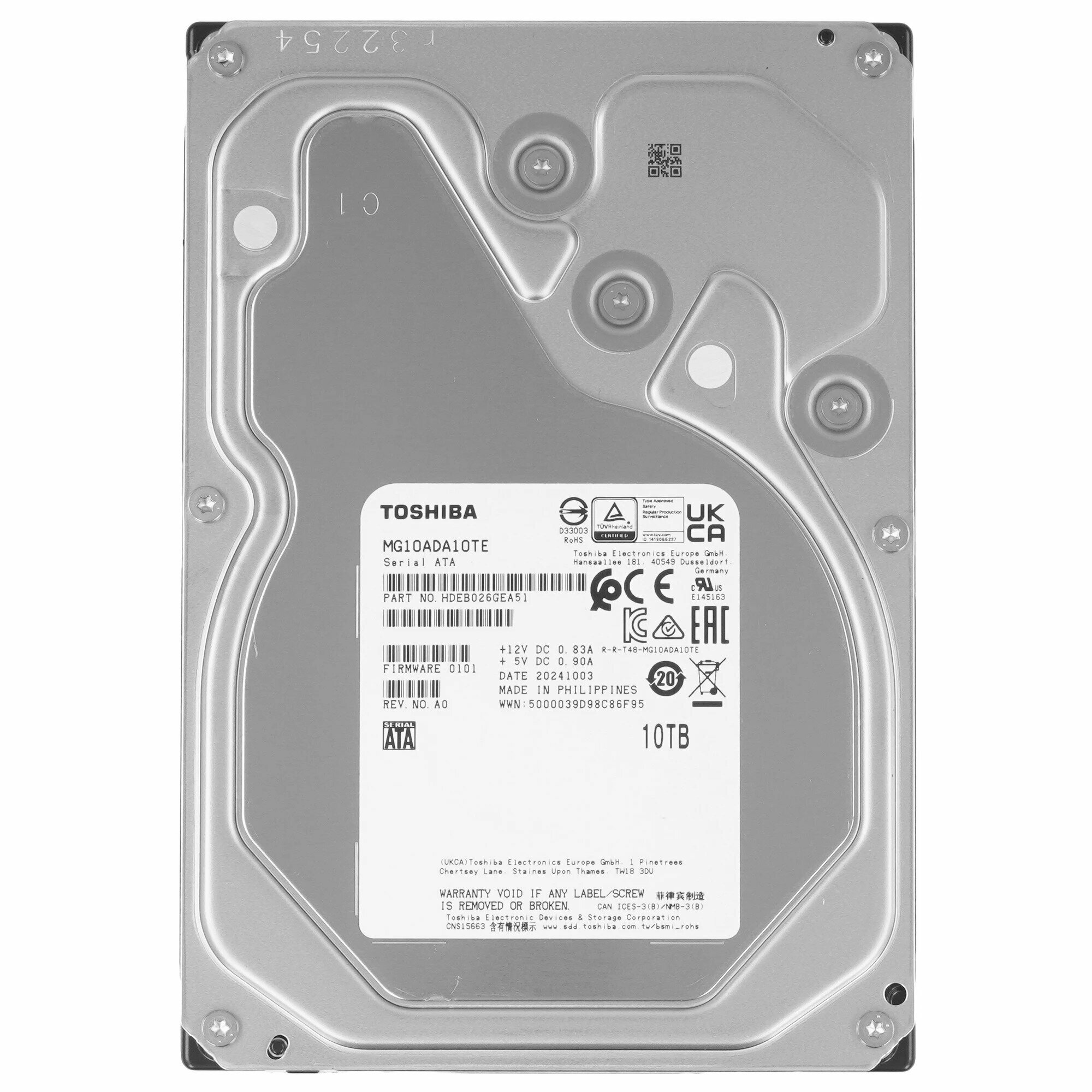 Жесткий диск Toshiba MG10, 10Tb Series 3,5", SAS Server 7200 12Gbit/s 512Mb