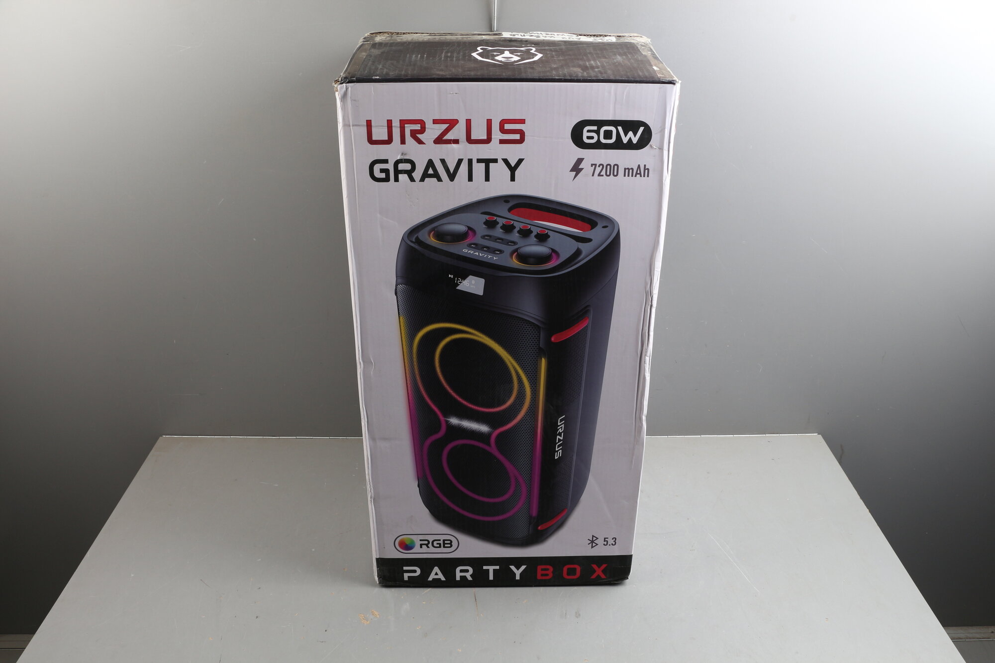 Колонка URZUS Gravity UR-541114, 60Вт, Bluetooth, автономная работа до 15 ч, черная