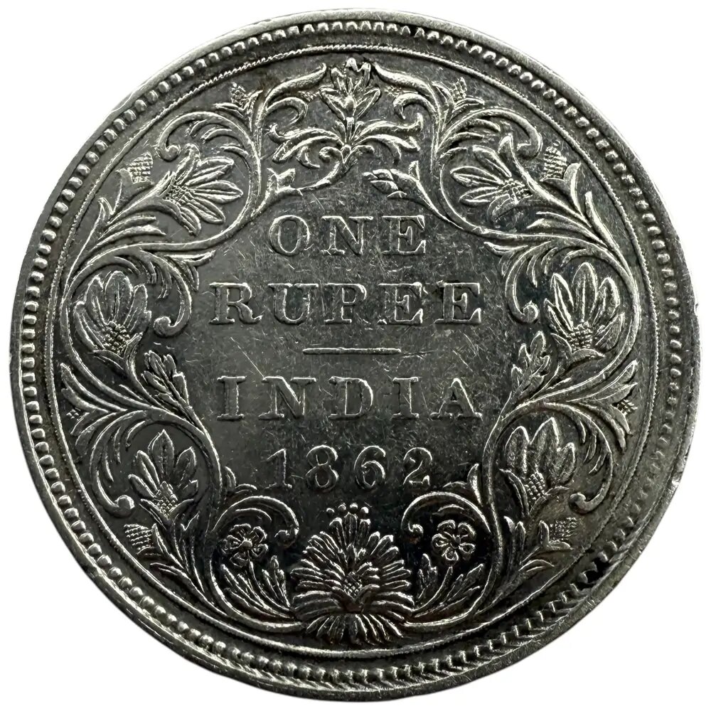 Британская Индия 1 рупия 1862 г.