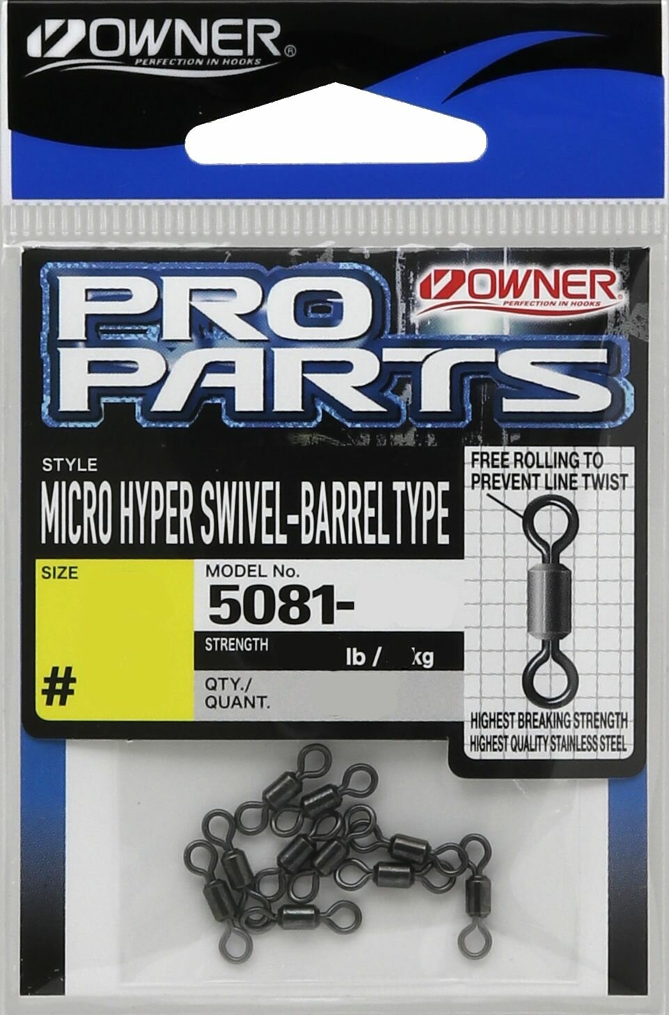 OWNER Вертлюг Stainless Barrel Swivel №1 7шт