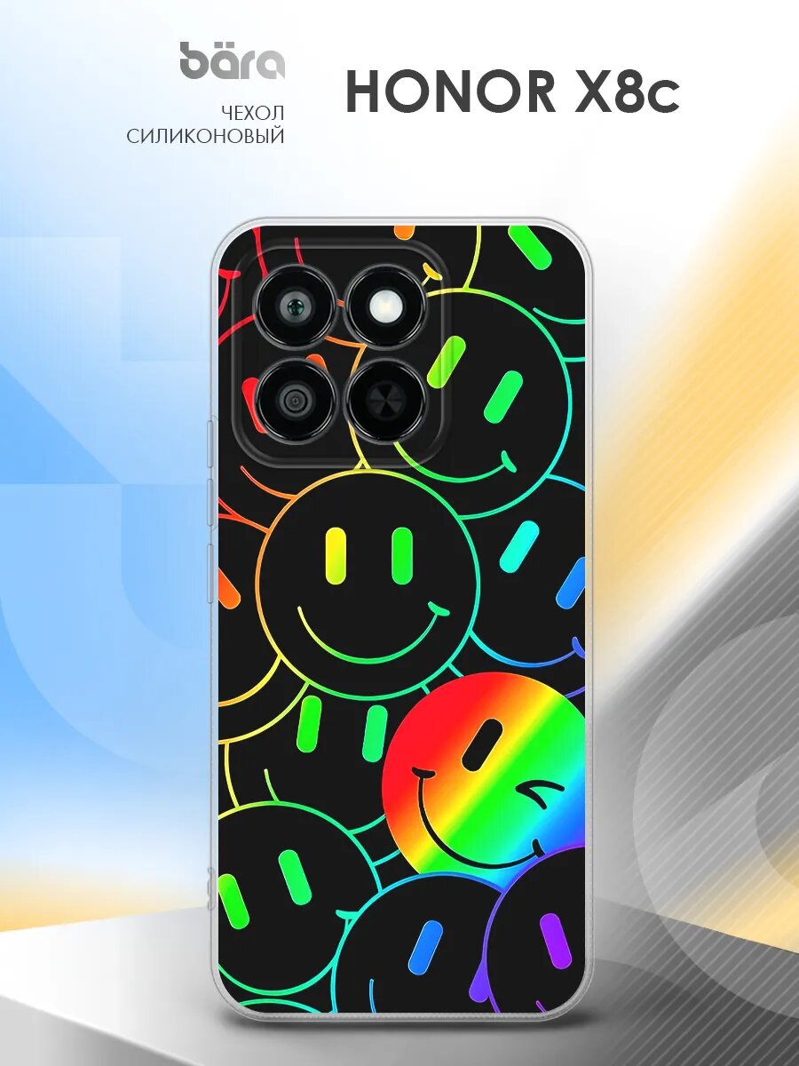 Чехол на Honor X8c, Хонор Икс8с, противоударный, силиконовый, с рисунком