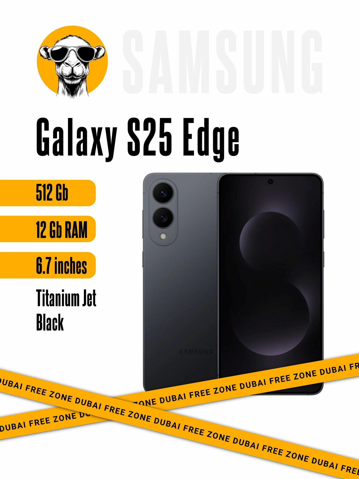 Смартфон Samsung Galaxy S25 Edge 12/512Gb Titanium Jetblack/Черный