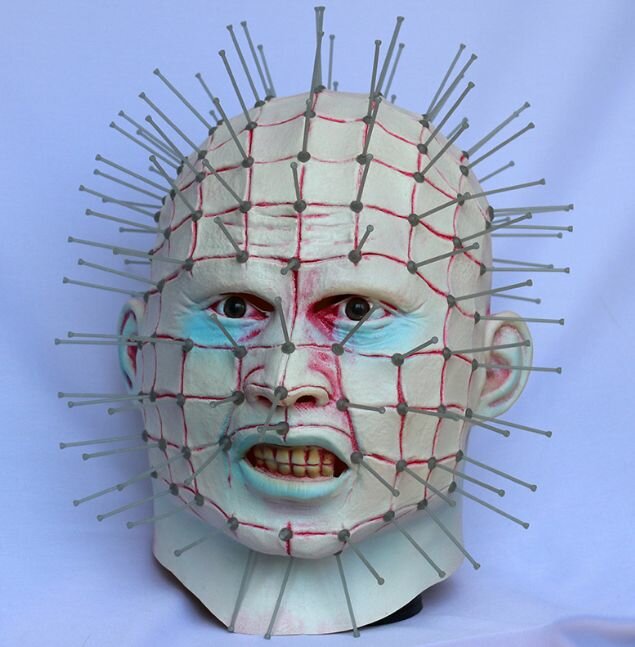 Маска на голову Пинхэд из фильма "Восставший из Ада" реквизит на Хэллоуин, аксессуар к костюму для вечеринки