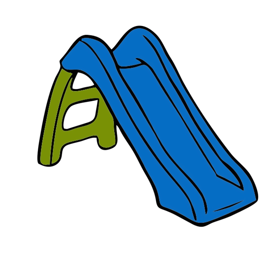 Детская горка 70 см, пластиковая, синий/зеленый, безопасная и практичная