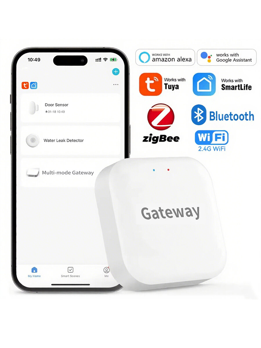 Многорежимный шлюз Tuya Smart с поддержкой ZigBee 3.0, Bluetooth и Mesh Hub, дистанционное управление с помощью приложений