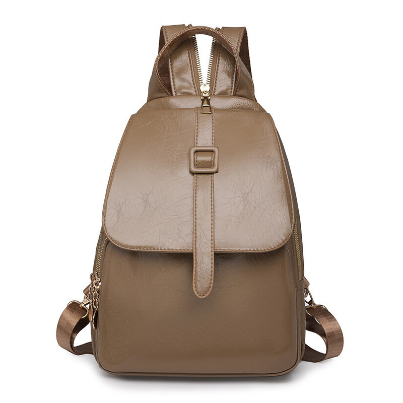 Трансграничная доставка, ретро-рюкзак, универсальная женская кожаная сумка-кенгуру, новинка 2025 года, большая дорожная школьная сумка, маленькая сумка
