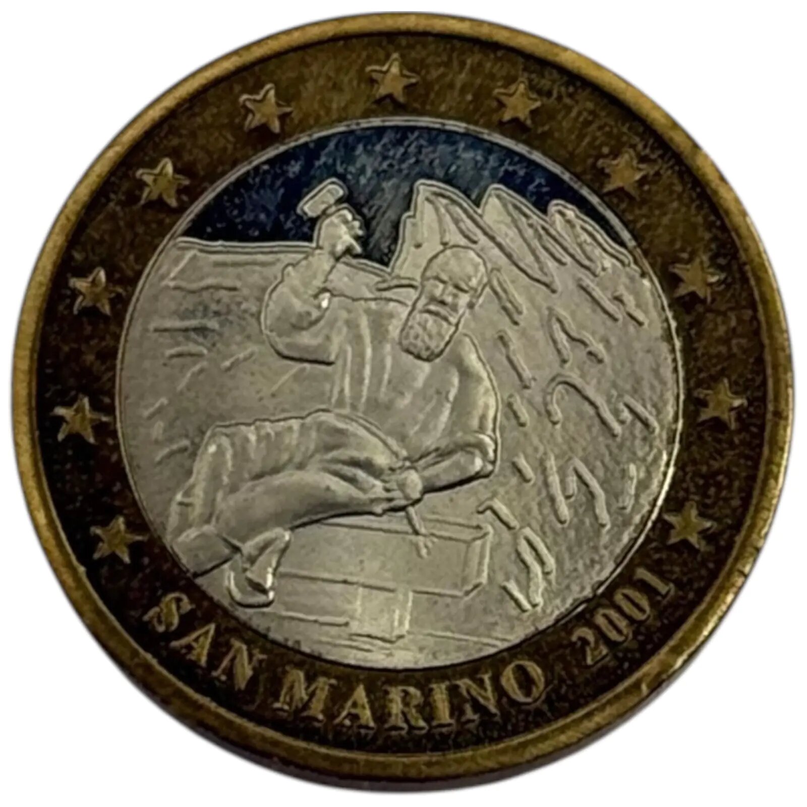 Сан-Марино 1 евро 2001 г. Specimen (Проба)