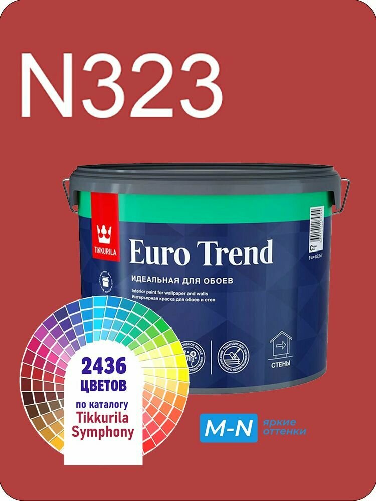 Краска для обоев Tikkurila Euro Trend 9л. яркие оттенки N323