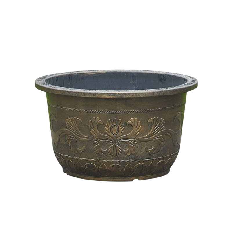 Горшок для фруктовых деревьев, круглый, пластиковый, 80см, металлический медный цвет