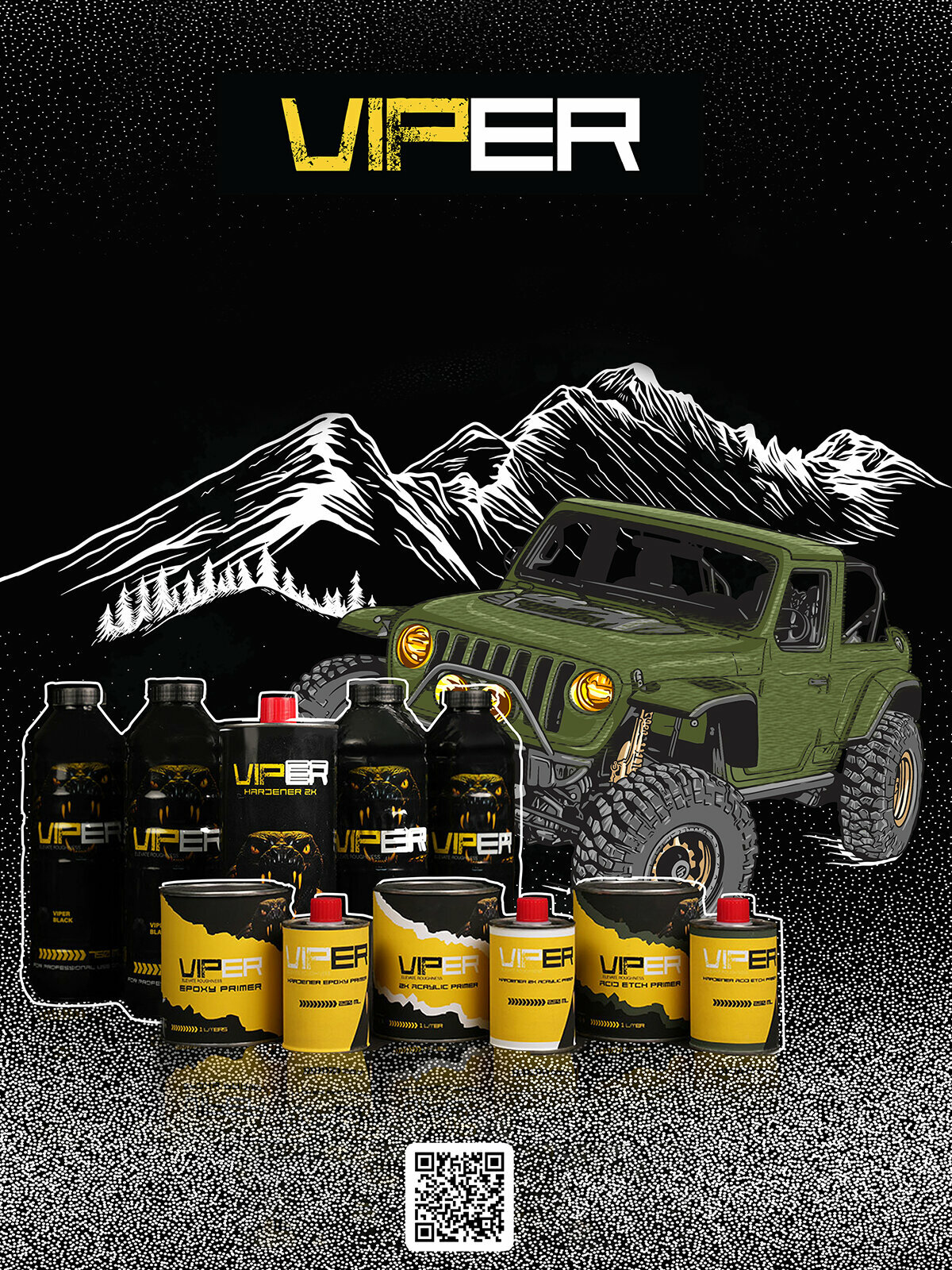 Покрытие защитное для кузова сверхпрочное колеруемое VIPER (комплект 4л)