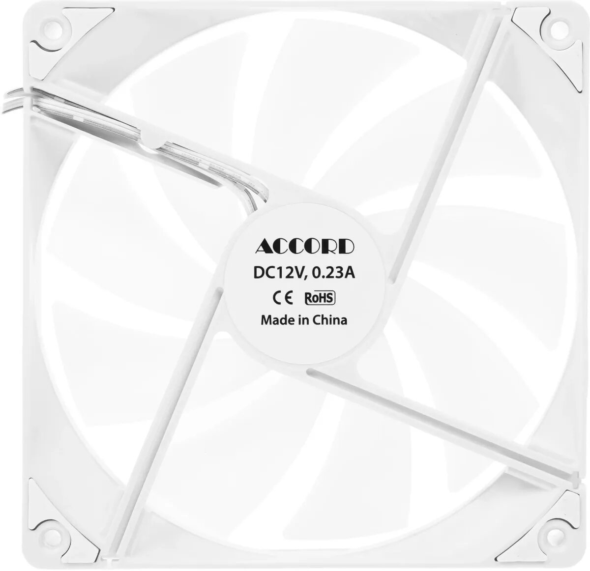 Вентилятор для корпуса Accord ACC-C14 ARGb 140х140x25 белый 3-pin 26дБ (ACC-C14 ARGb белый) brown box