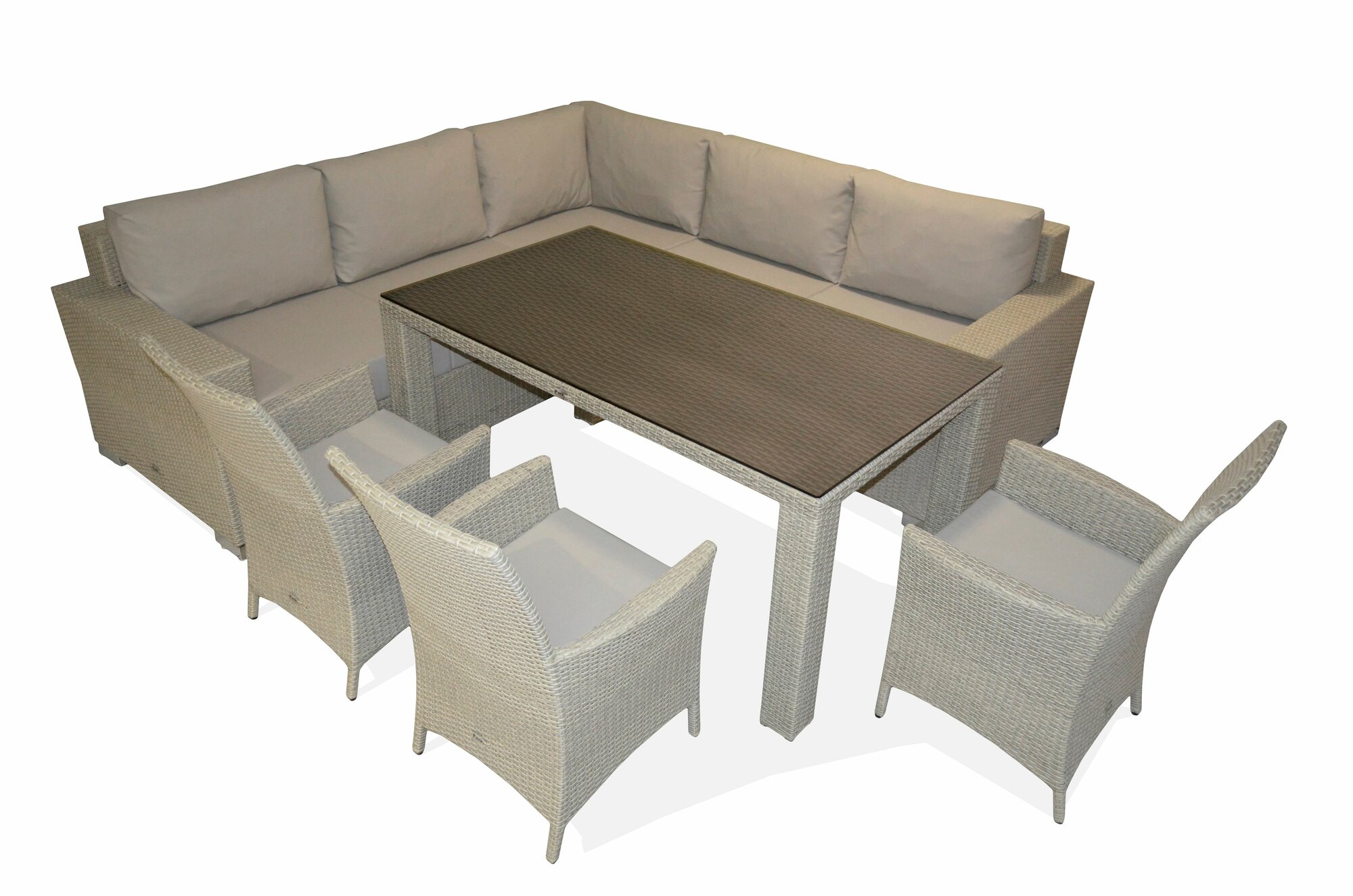 Комплект из искусственного ротанга Квинсленд, цвет светло-бежевый