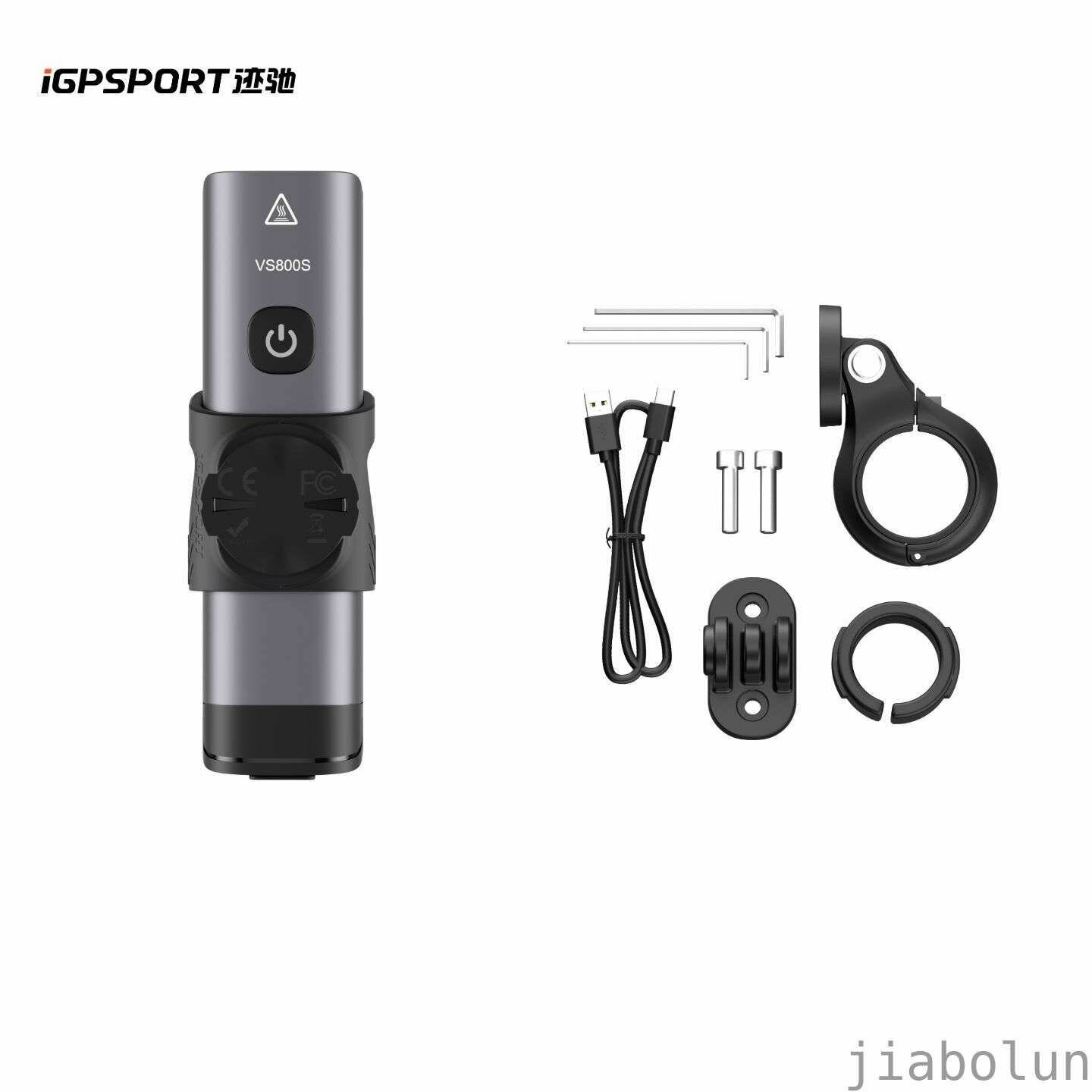 IGPSPORT VS800S Велосипедная Фара 800 Люмен, USB-C Зарядка, 4 Режима Света, Водонепроницаемая IPX6, Резиновые Ремни/Крепление GoPro, Защита от Ослепления