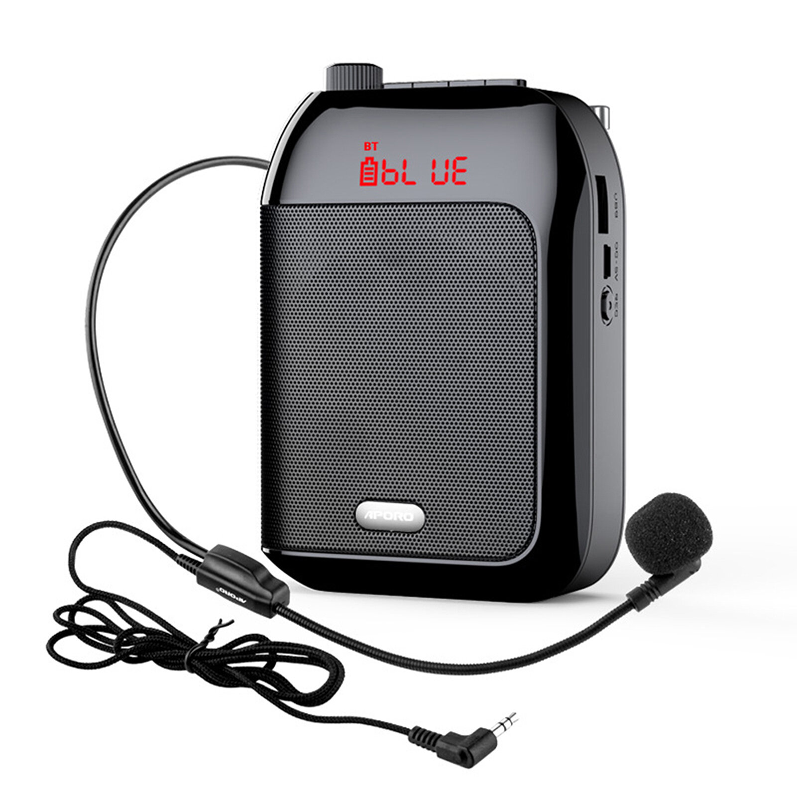 Portable Voice Speaker Amplifier for Teachers with Wired Microphone Headset Waistband Rechargeable Personal BT Support Music Recording Classroom Meeting Training Tour Guides Promotions Singing
