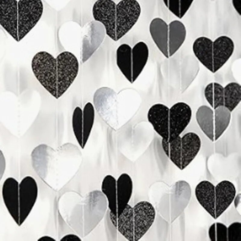 Блестящие сердечки, гирлянда, рождественская, свадьба, помолвка, подвесной бумажный баннер, девичник, детский свадебный душ, фон, декор