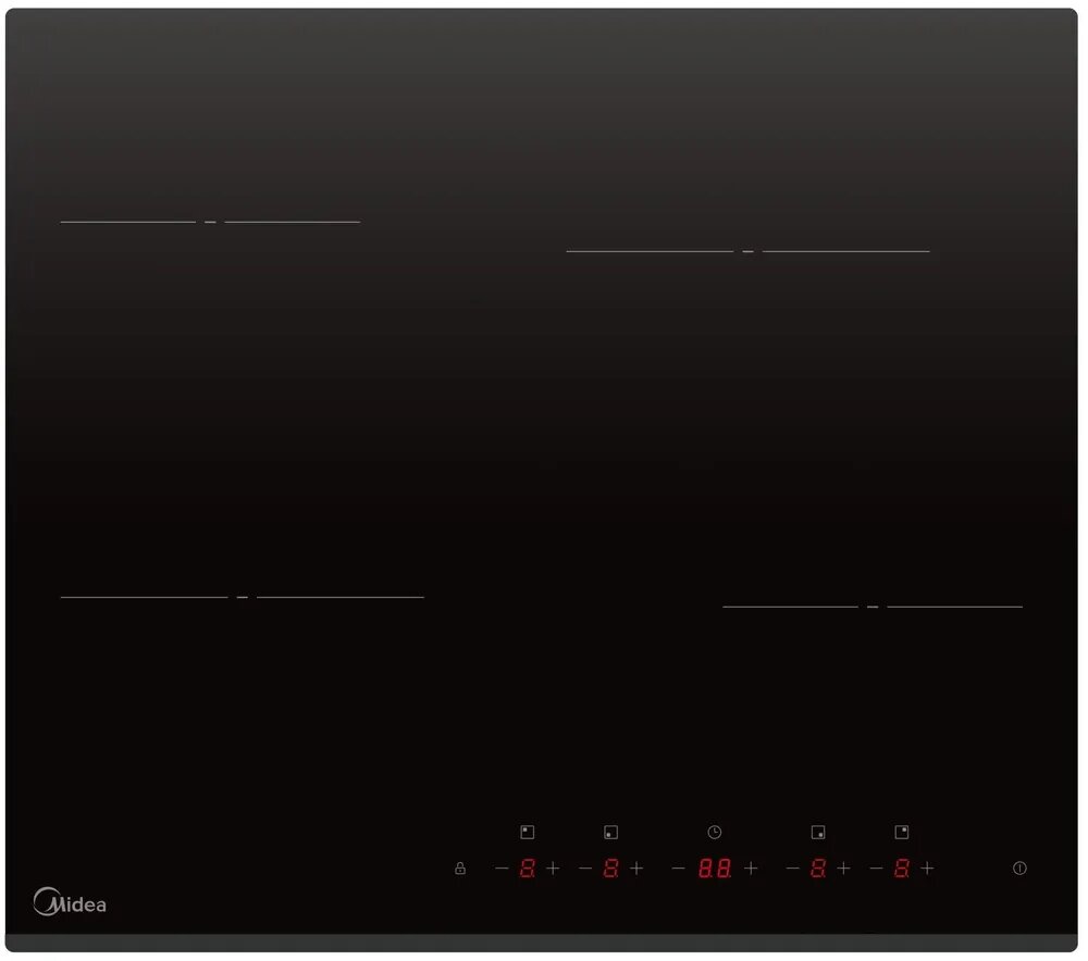 Варочная панель Midea MCH64203F, электрическая, черная, 4 конфорки, стеклокерамика