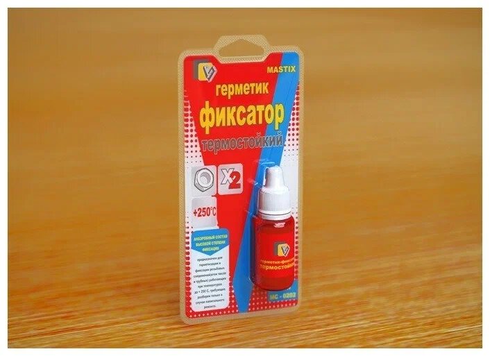Герметик-фиксатор Mastix, термостойкий, неразъемный, до 250°C, 6 мл