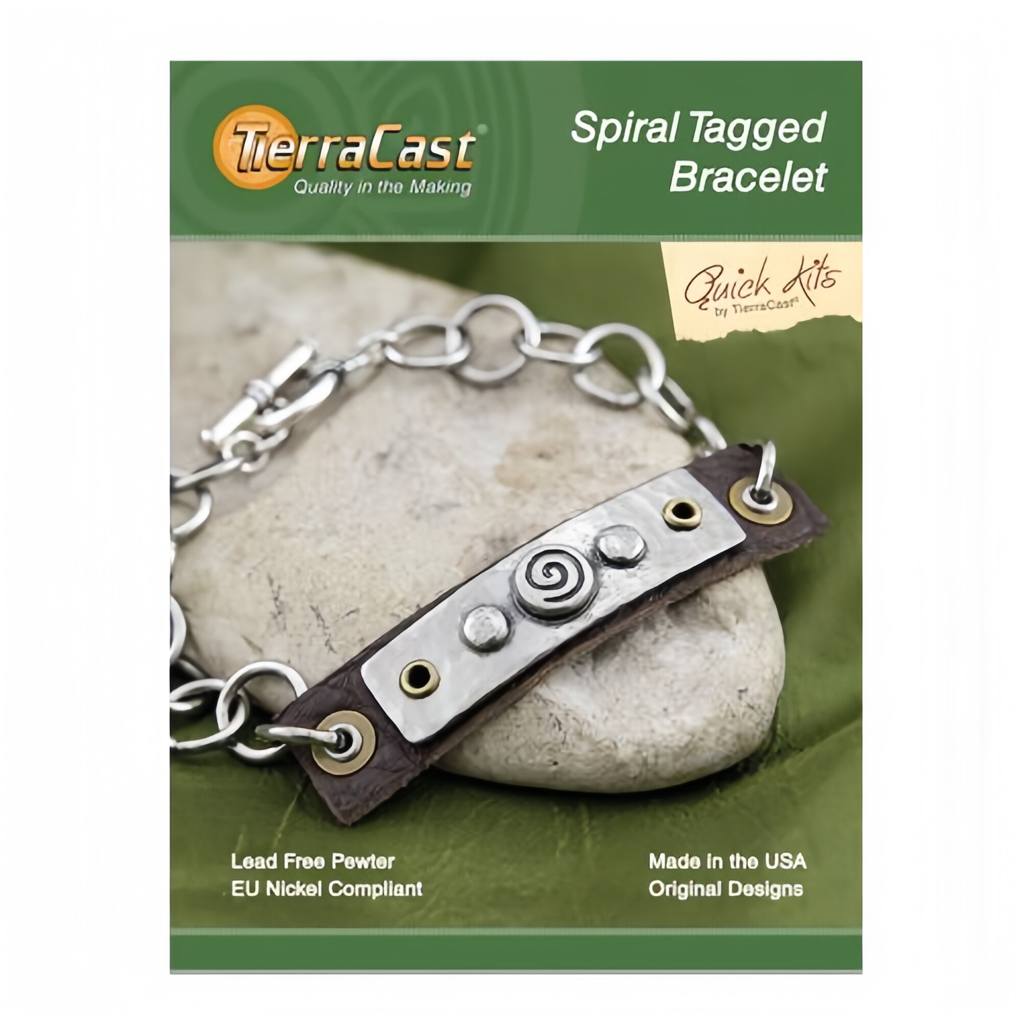 Набор для сборки украшения, 152-203мм, TierraCast, браслет Spiral Tagged, под античное серебро, 1 шт.