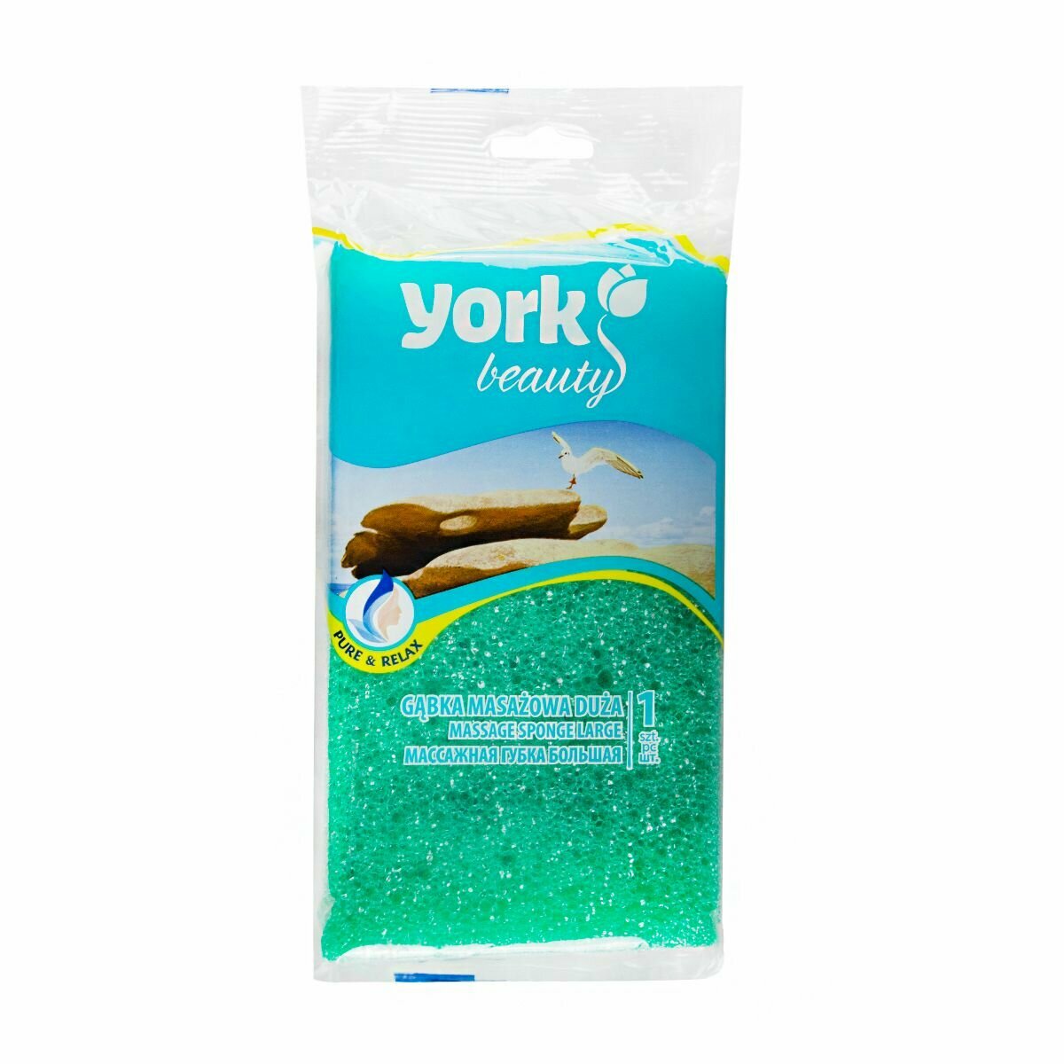 Губка банная York рэмбо, классическая, пористая структура