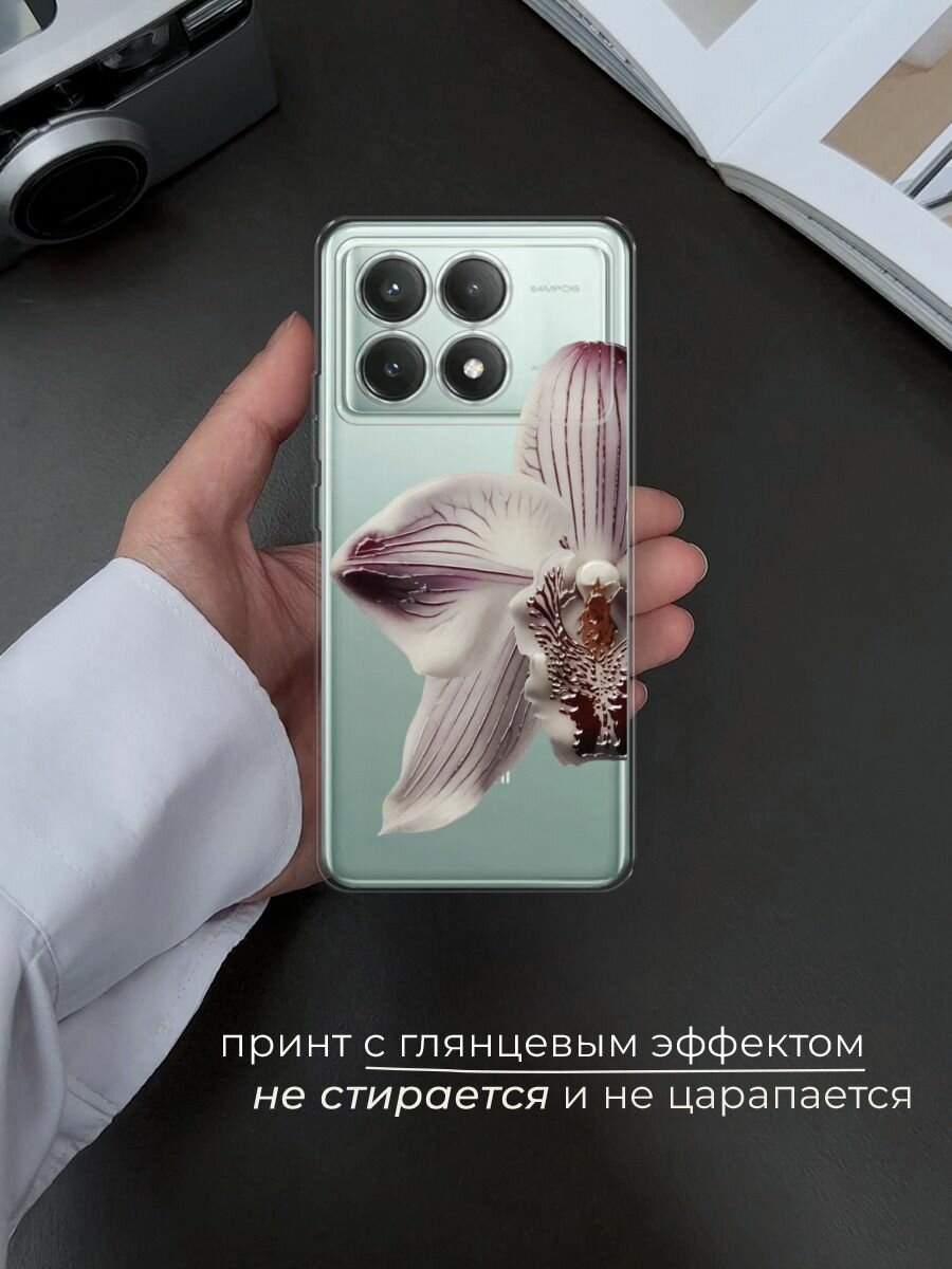 Чехол на Xiaomi Poco X6 PRO 5G / Поко X6 Про 5G с принтом Белая орхидея — фото 1
