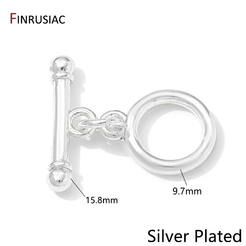 Тогглы для бижутерии FINRUSIAC, латунь, позолота 18К, 6 шт