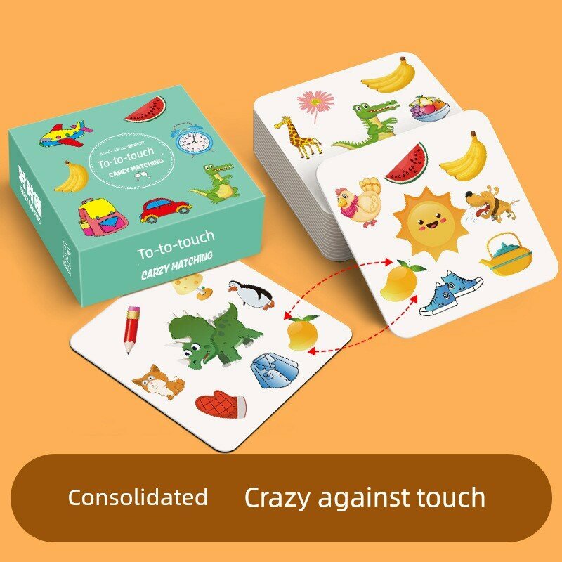 Одиночный набор с 54 картами для Crazy Match, обучающая игра для развития памяти у детей