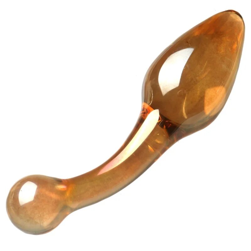 Прозрачная стеклянная анальная пробка, секс-игрушка для женщин, массажная палочка Transparent gold