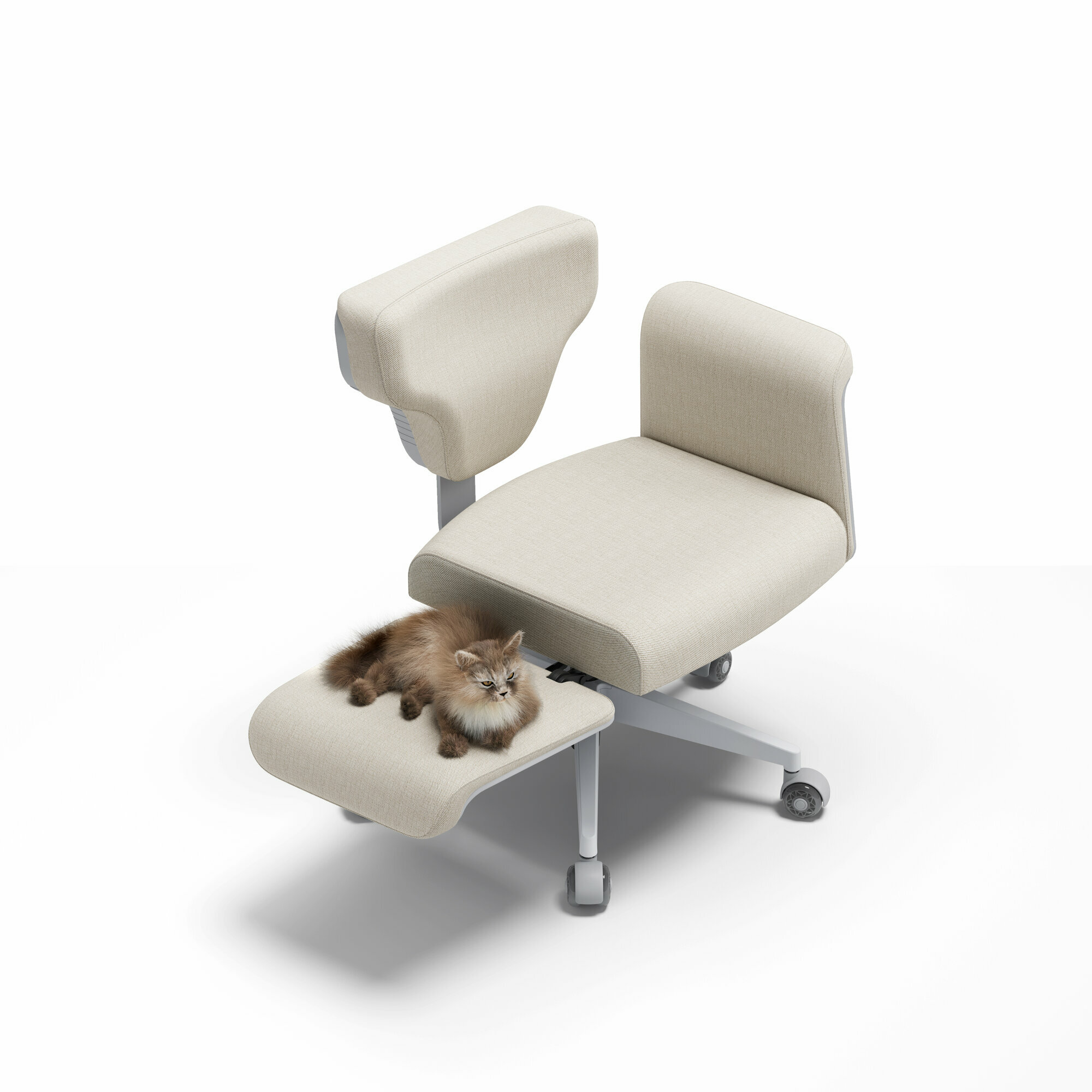 Эргономичное компьютерное кресло-трансформер FoxGear STUDIO, белый