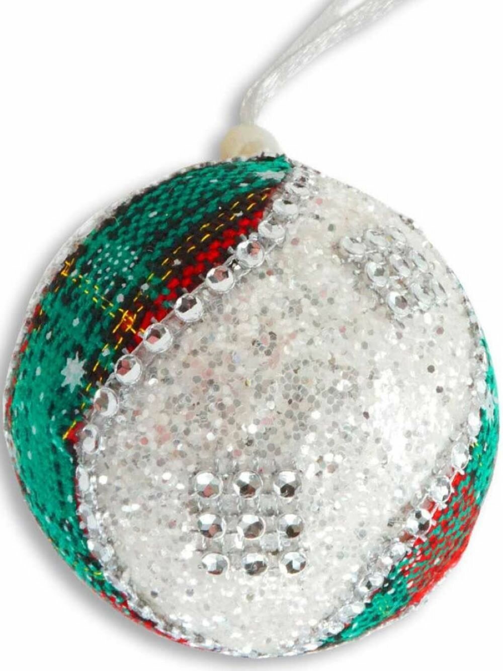 Украшение ёлочное "Новогодний шар" 8 см christmas ornament, пенопласт, текстиль, пластик