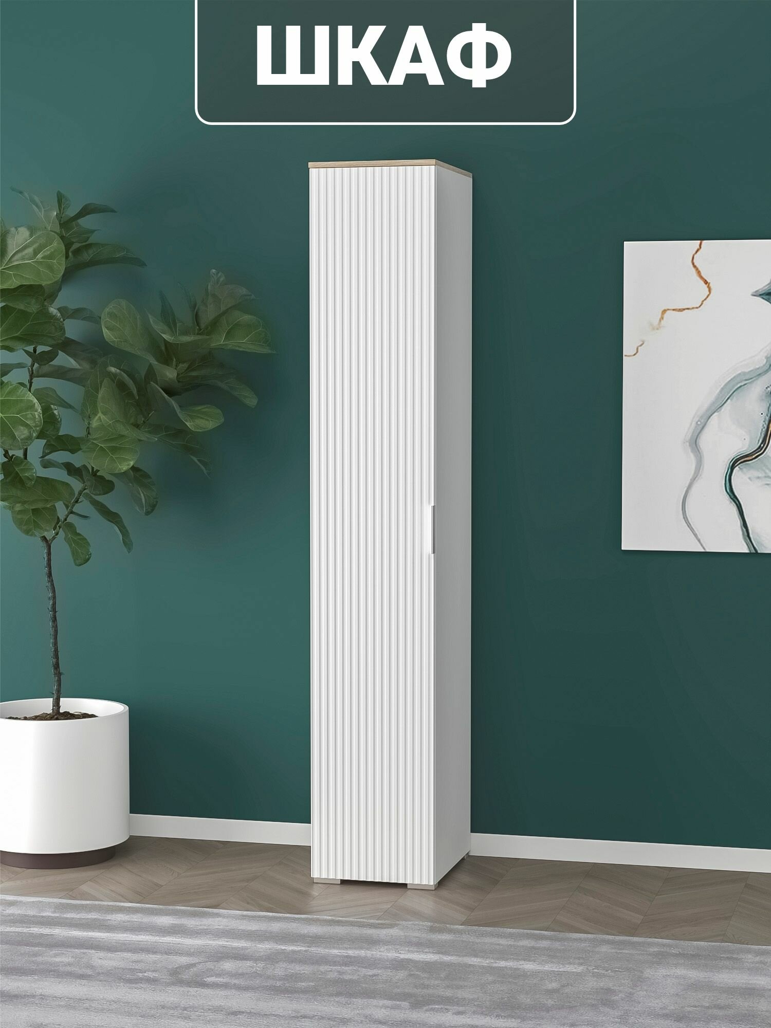 Шкаф/пенал Енсон для одежды, в гостиную, в спальню, детскую 40х225х53 см