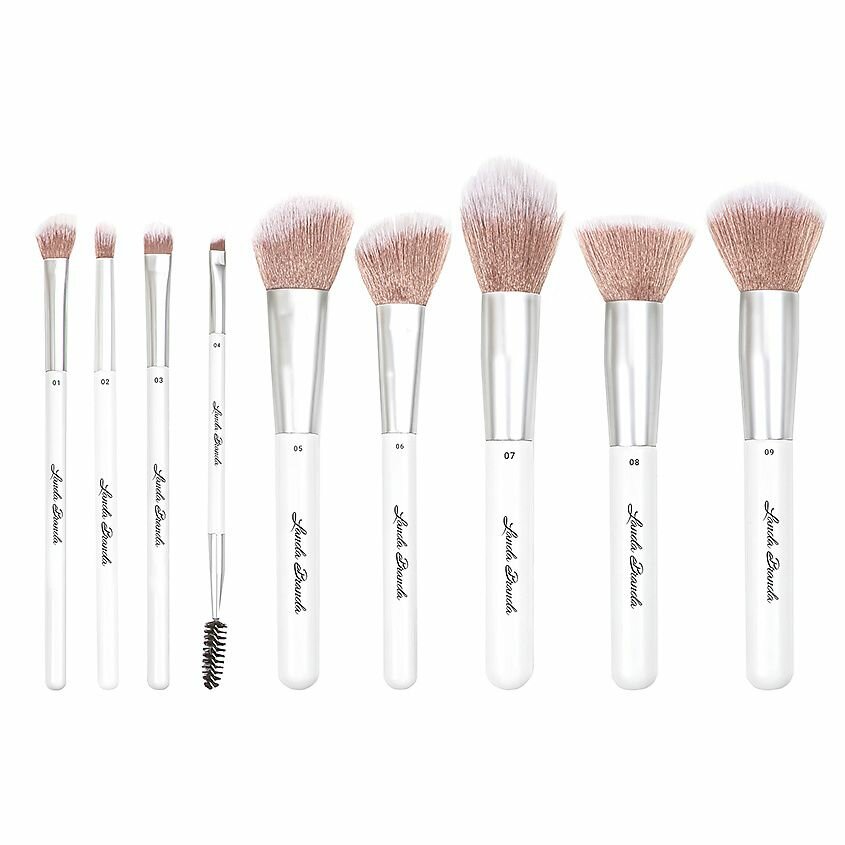 LANDA BRANDA Набор кистей для макияжа SET OF BRUSHES, Набор, 9 предметов