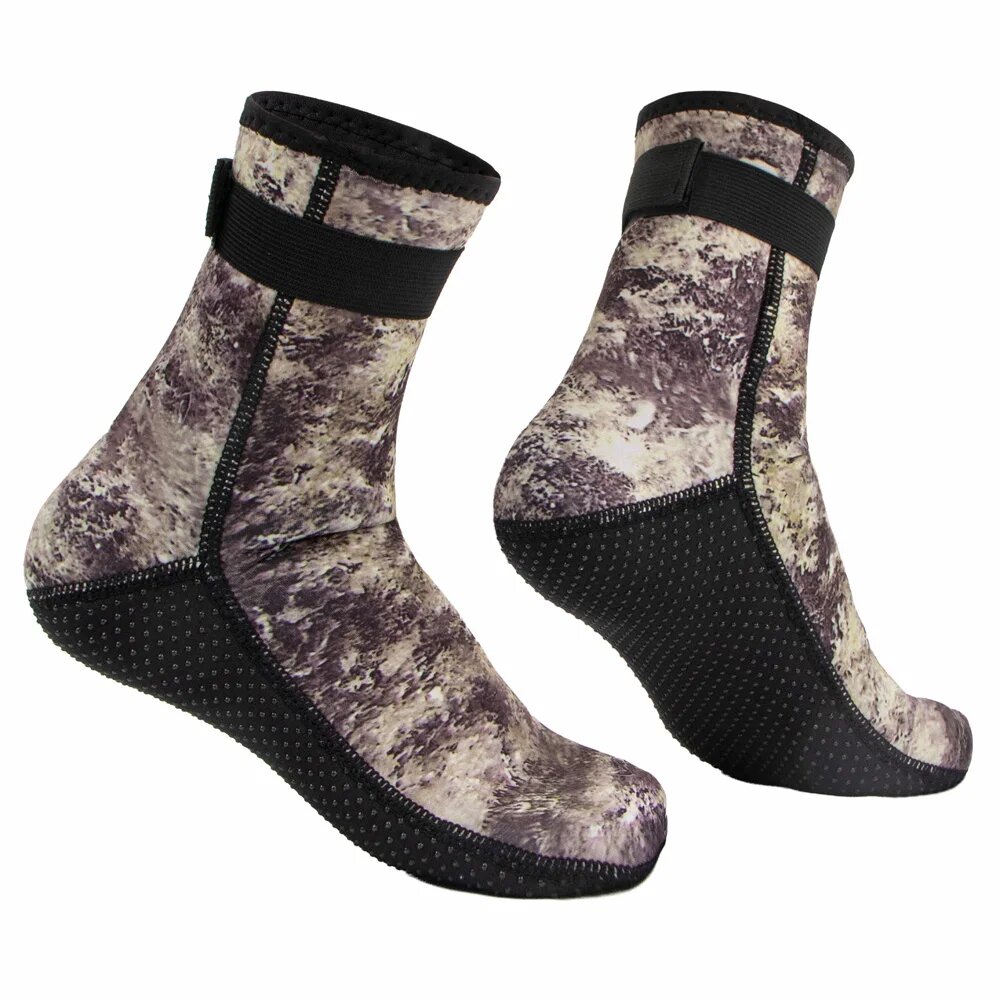 Неопреновые носки 3 мм для дайвинга Фиолетовый, Camouflage gray, XL