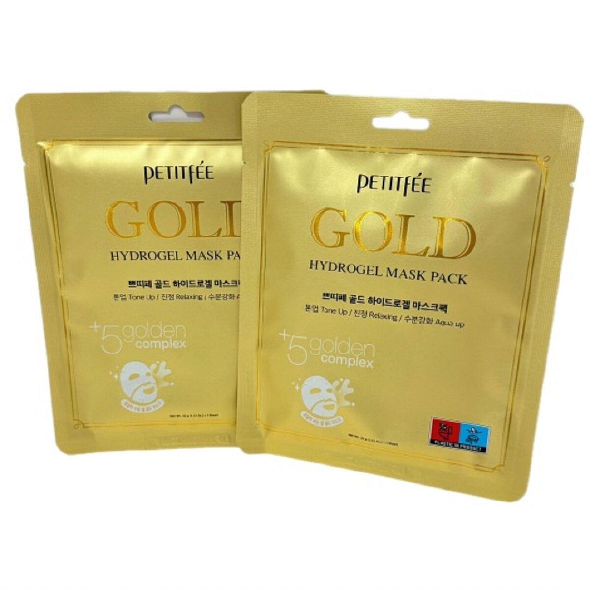 Petitfee Гидрогелевая маска для лица (2шт) Gold Hydrogel Mask
